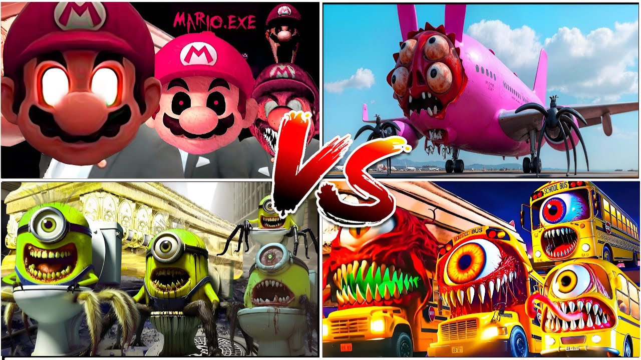 Super Mario Exe vs Minions Toilet COFFIN DANCE.🎵 Tiles Hop | Let's dive ...