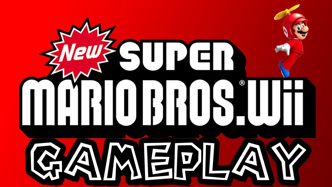 new super mario bros wii: wii title screen menu - YouTube