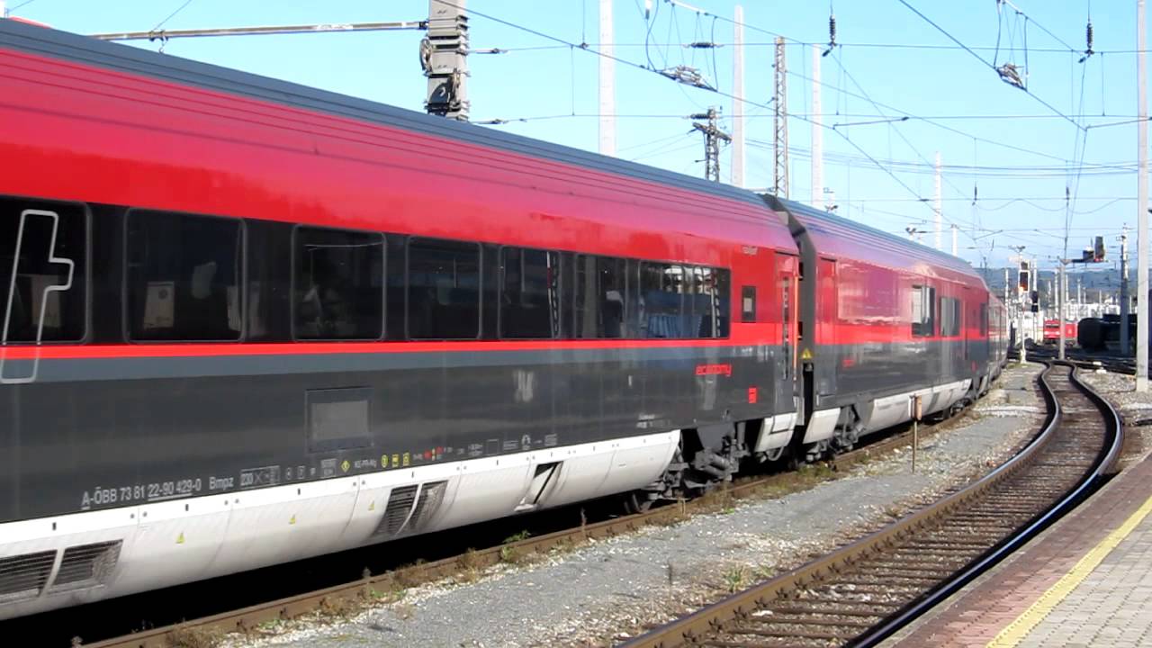 ÖBB Railjet 160 Wien - Zürich at Salzburg hbf - YouTube