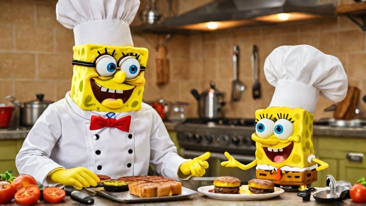 SpongeBob VS French Chef: Who Cooks the BEST Krabby Patty? - YouTube