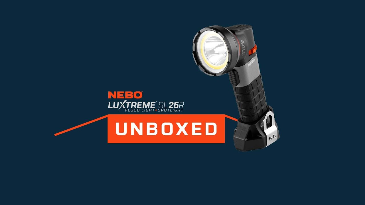 NEBO - LUXTREME SL25R Flood Light + Spotlight Unboxing - YouTube