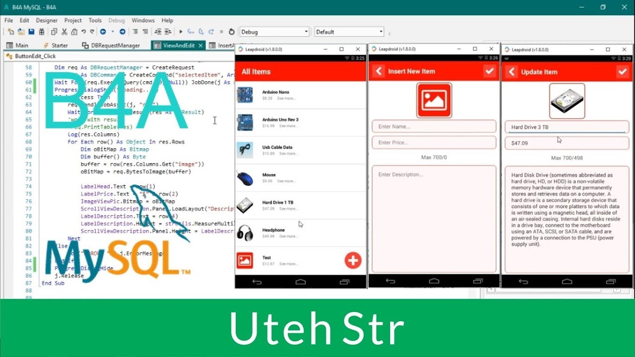 Basic4android B4a Mysql Database Xampp Server With B4a Crud Insert And Update Youtube 1939