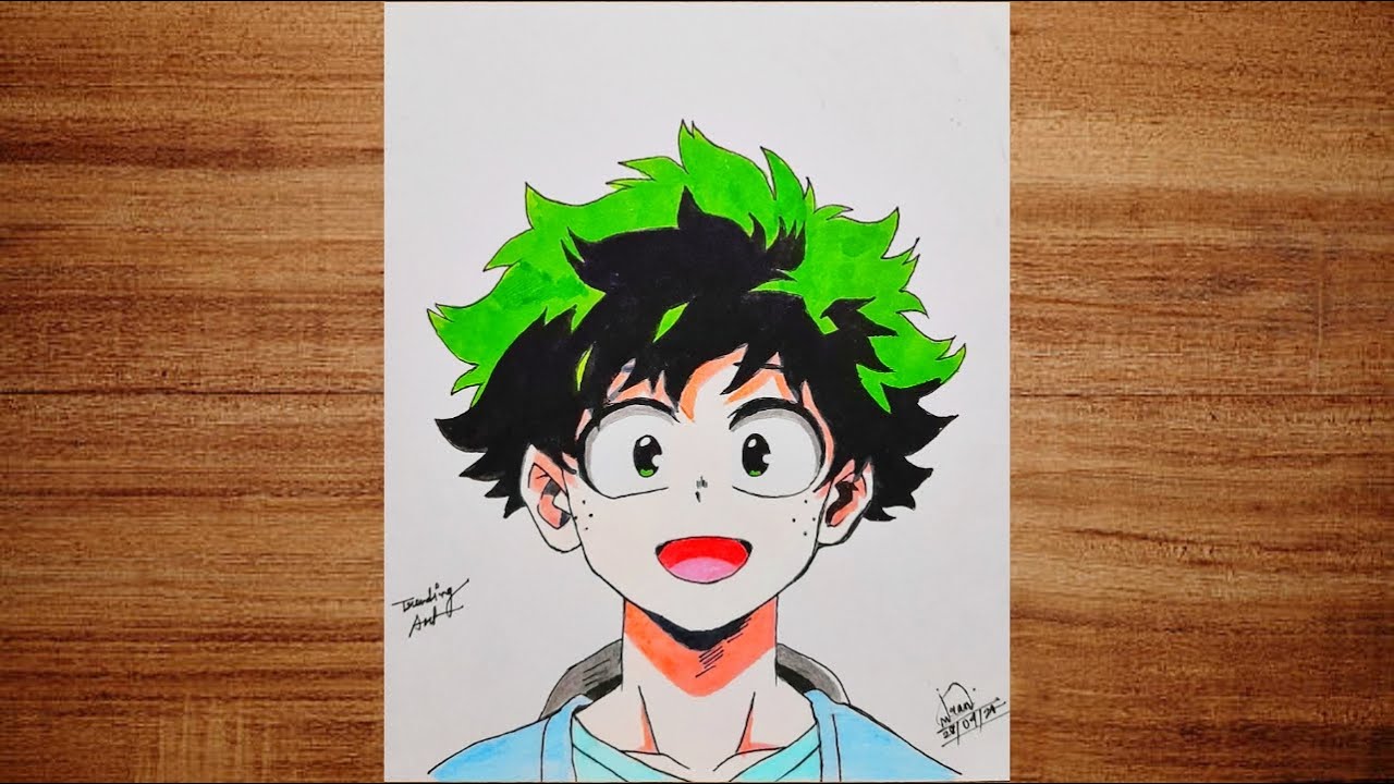 How to draw Izuku Midoriya ️ from My Hiro Academia ️ | Easy anime ...