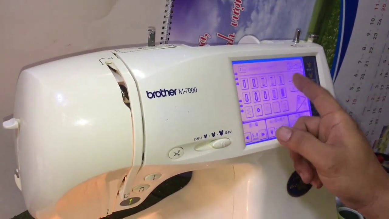 Máy may thêu Brother M-7000 ( Phần 1 - chức năng may ) - YouTube