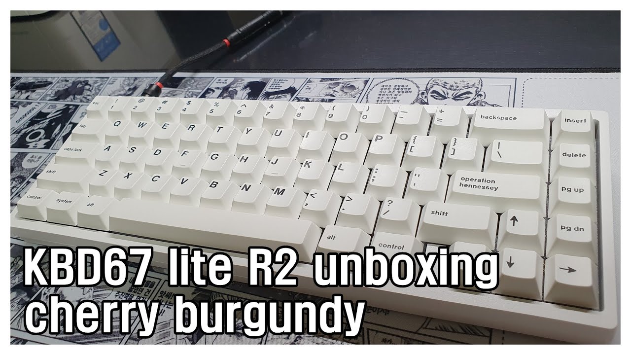 KBD67 lite R2 unboxing cherry burgundy / 키팬 kbd67 lite R2 언박싱 체리 버건디 ...