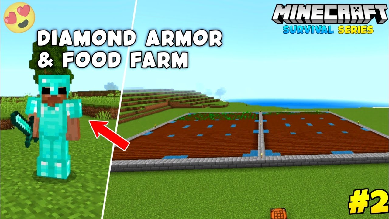I Create a Food Farm & Diamond Armor | Minecraft Survival #2 - YouTube