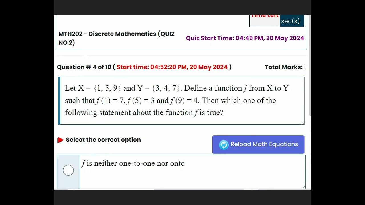 MTH202 Quiz 2 Solution || MTH202 - Discrete Mathematics || Spring 2024 || VU Zone - YouTube