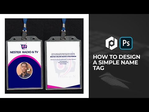 HOW TO DESIGN A  SIMPLE NAME TAG AND CREATE A MOCKUP  FOR IT | PHOTOSHOP