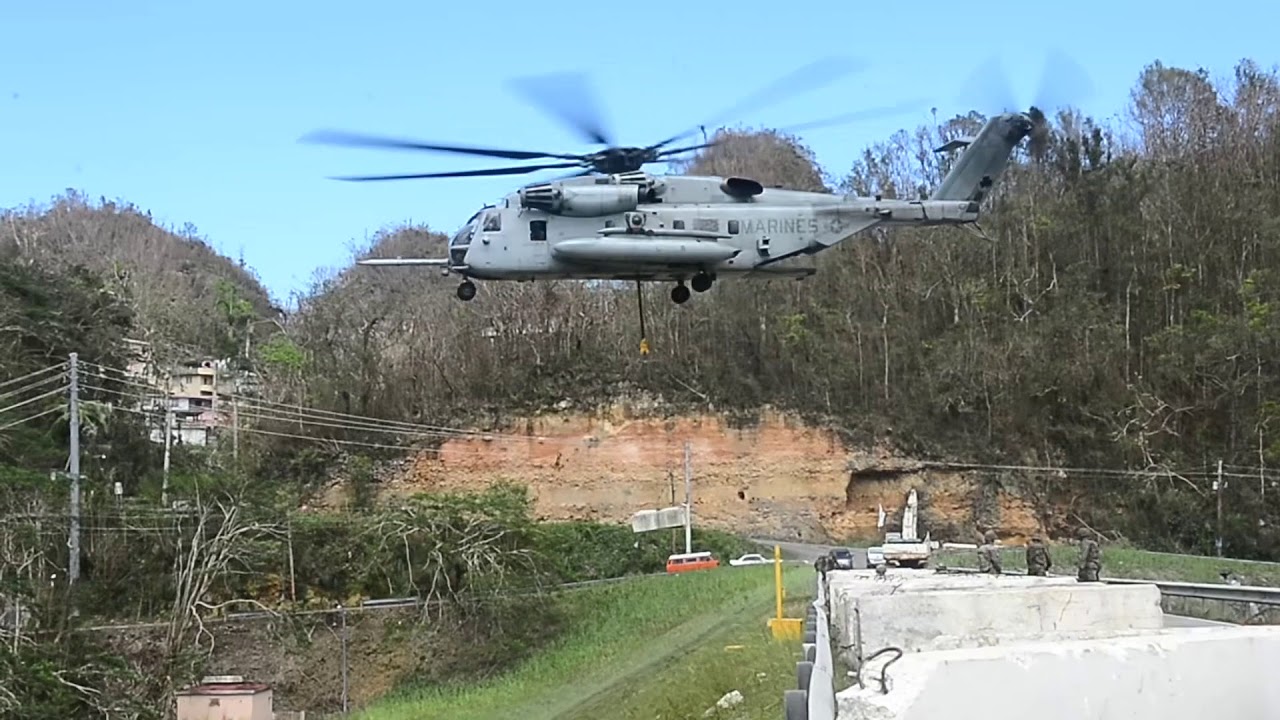 U.S. Marines Reinforce Guajataca Dam in Puerto Rico - YouTube