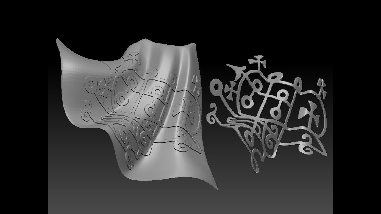 Conform a shape onto a curved surface? Zbrush Match maker tool - YouTube