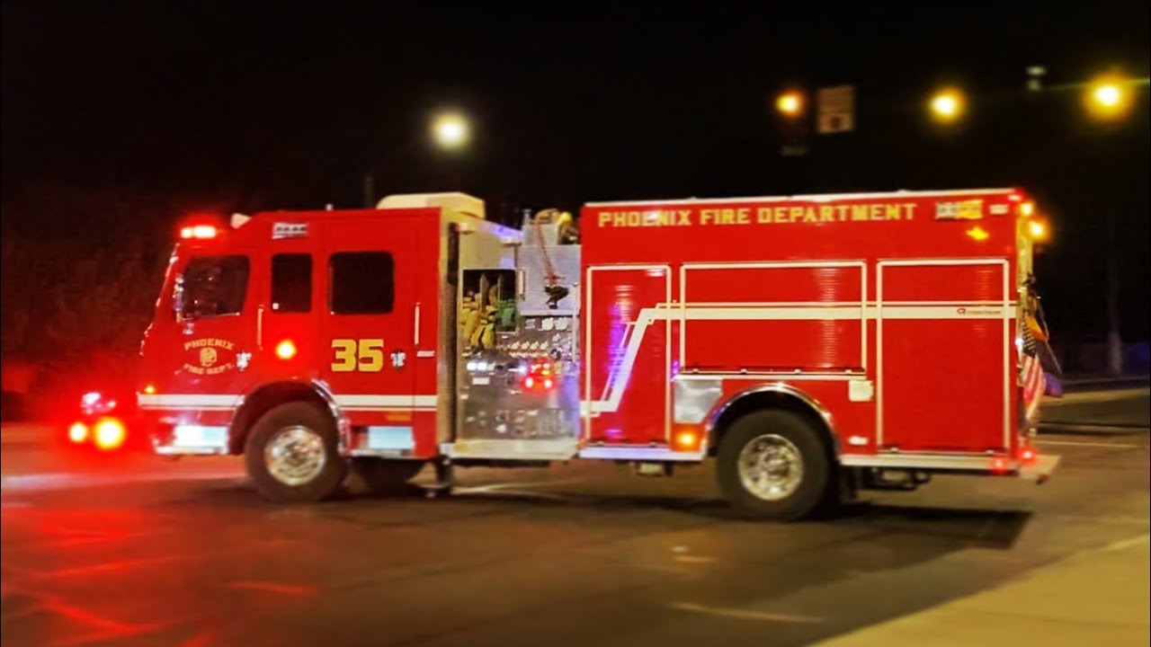 Engine 35 & Rescue 35 Responding to Ill Person [Phoenix Fire Dept ...