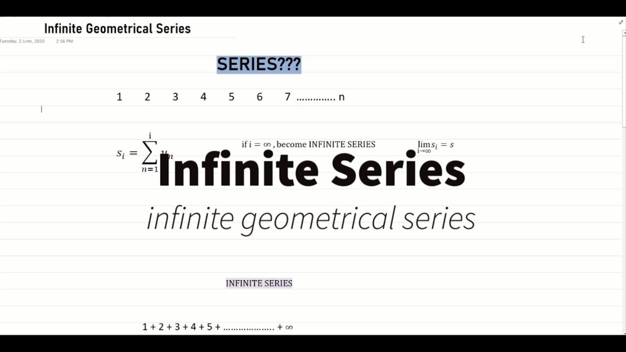 Infinite Series Part 1: Geometrical Infinite Series - YouTube