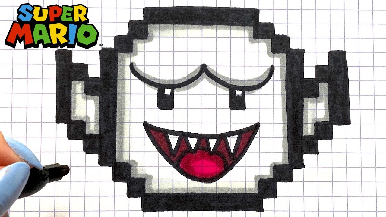 TUTO DESSIN FANTOME PIXEL ART MARIO - YouTube