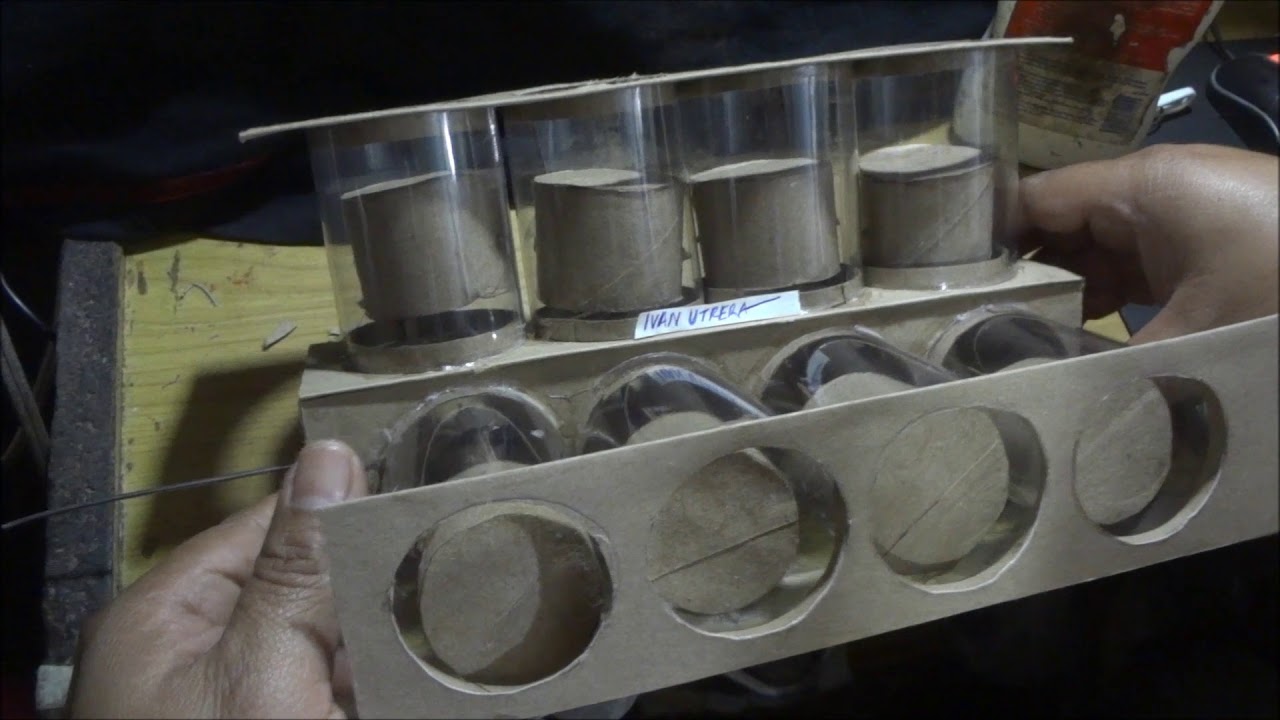 como hacer un motor v8 de carton - YouTube