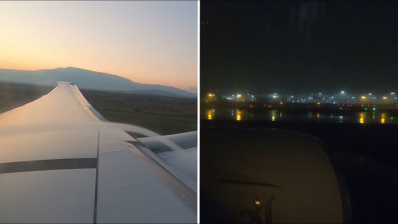 Emirates 777-300ER | Stunning Sunset Takeoff from Athens (ATH) | Night ...