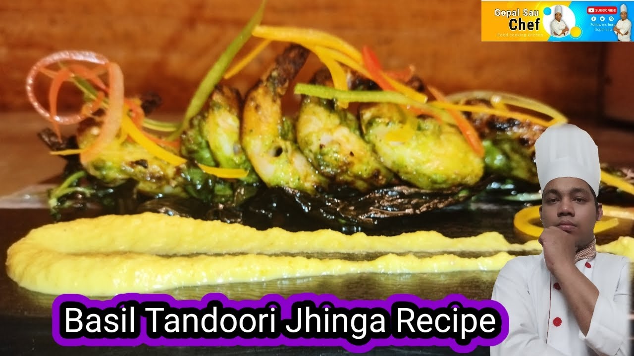 Basil Tandoori Prawns Recipe | Tulsi Jhinga Recipe | Restaurant style ...