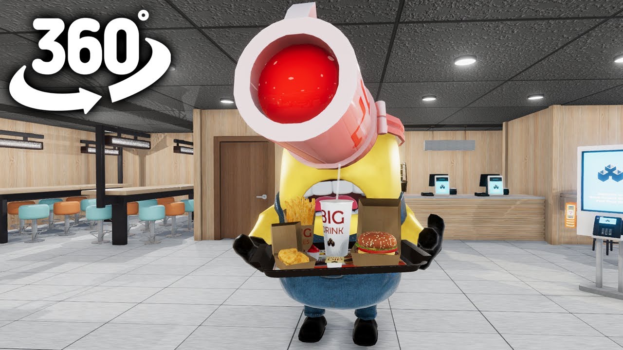 Mega Minions Mel in Burger Restaurant! | 360° VR - YouTube