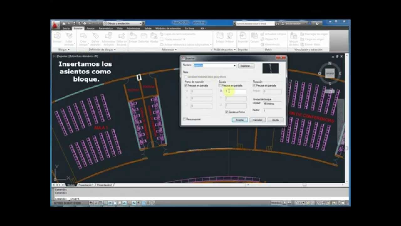 Crear matrices con Autocad 2012. Matrices asociativas rectangular ...