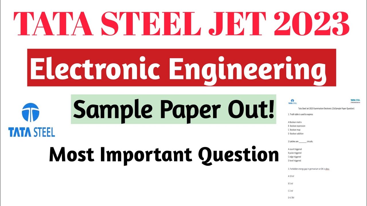 Tata Steel JET Electronic Sample Paper|| Tata JET 2023 Electronic ...