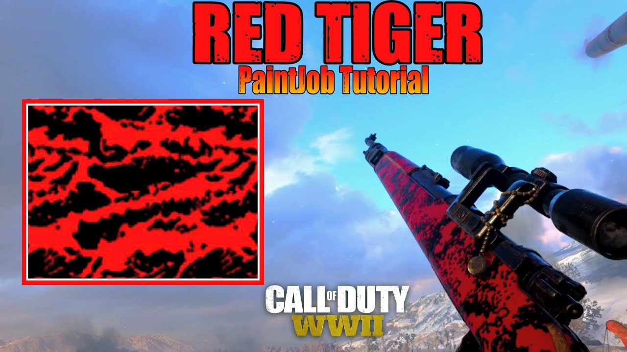 HOW TO MAKE "RED TIGER CAMO" in COD WW2! COD WW2 RED TIGER PAINTJOB ...
