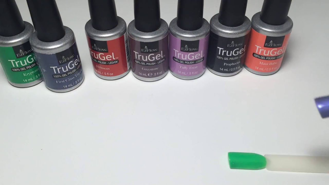 EzFlow Trugel Gel Polish colours Part 1 - YouTube