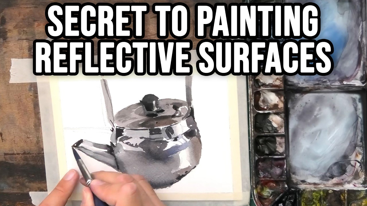 The SECRET to Painting Reflective Surfaces in Watercolor - YouTube
