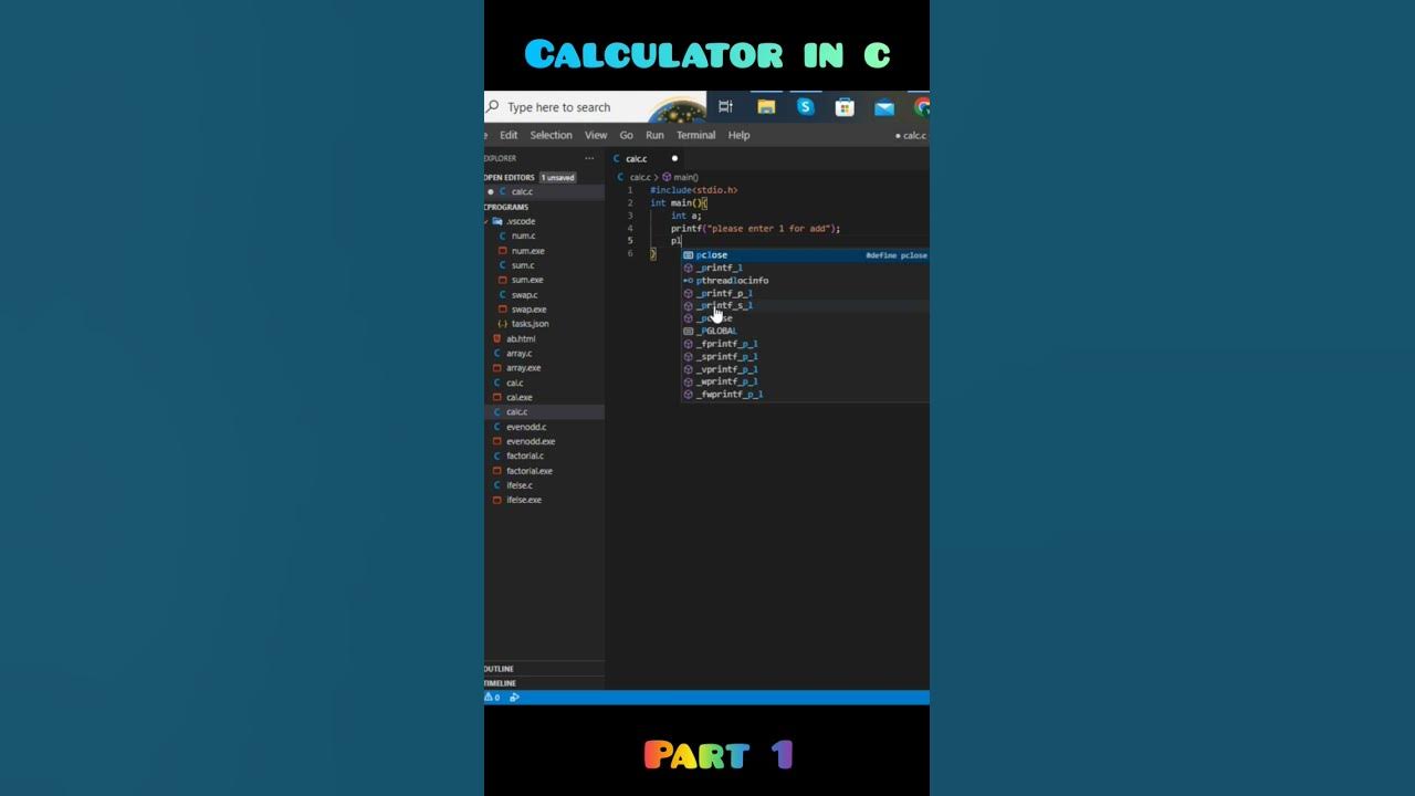 Calculator In C Part 1 Development Trendingshorts Coding Code Ctutorials Shorts Cprogram