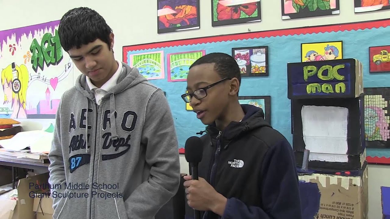 Parthum Middle School Giant Sculptures - YouTube