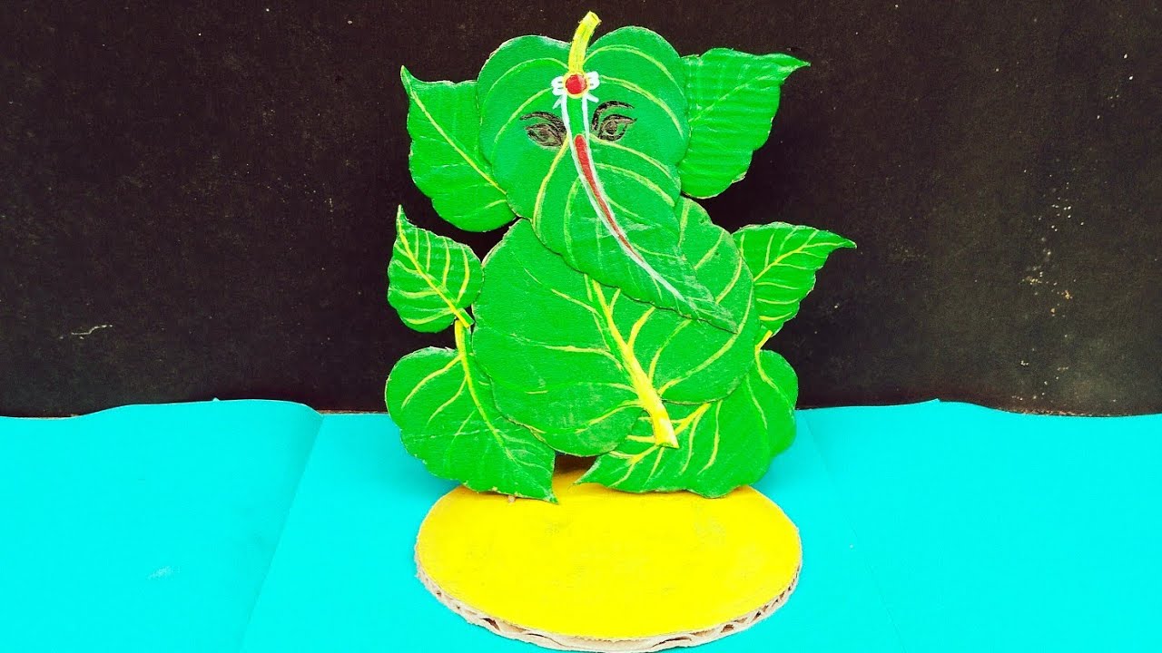 How to make leaf ganesh ll easy step by step ll leaf ganesh making with ...