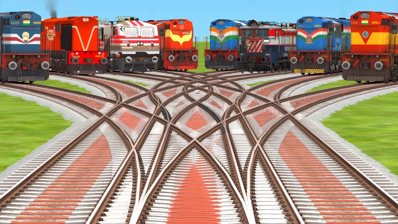 6️⃣+2 Realistic Trains Crossing By Daimond Railroad ️ Crossings Tracks ...