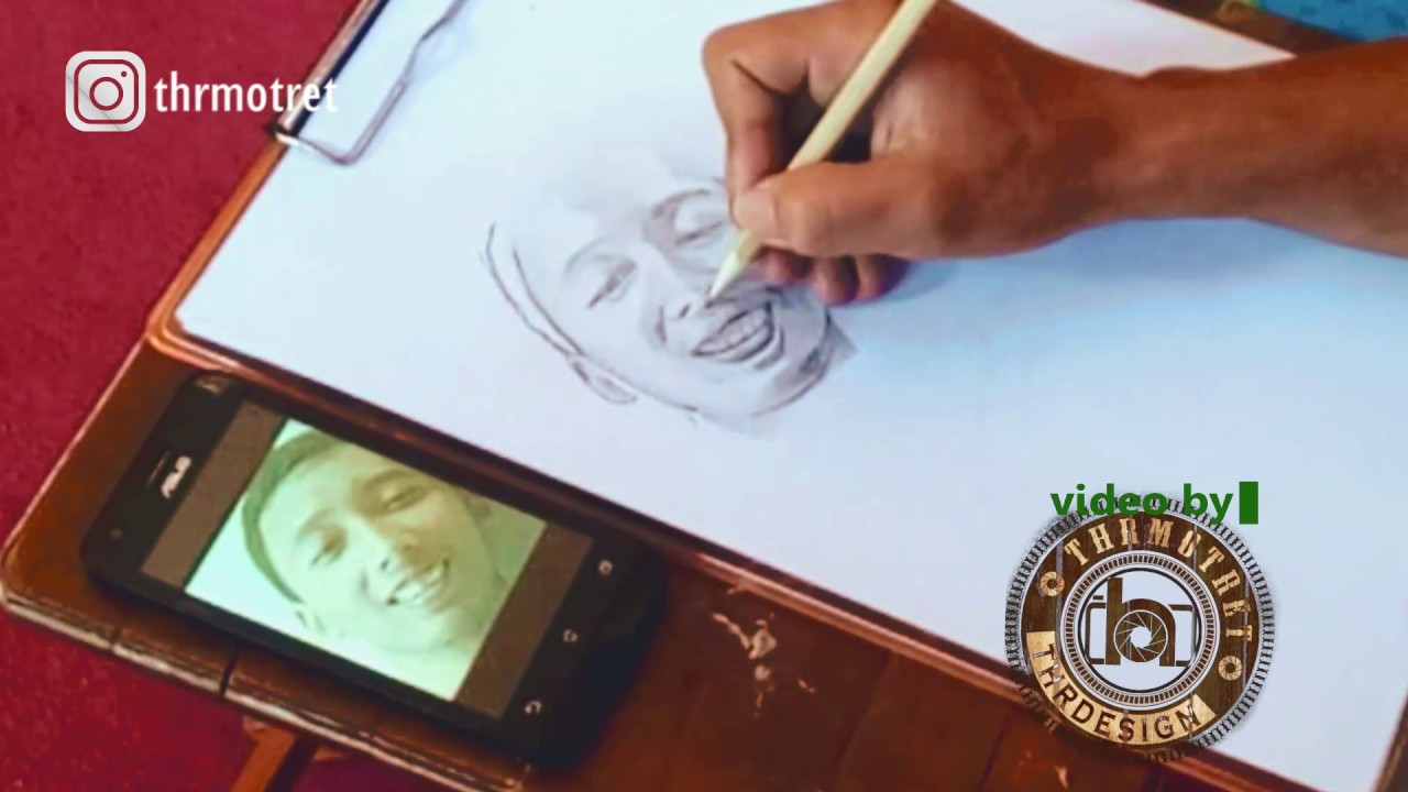 Sketsa Wajah pria step by step tutorial by THR Art untuk kado - YouTube