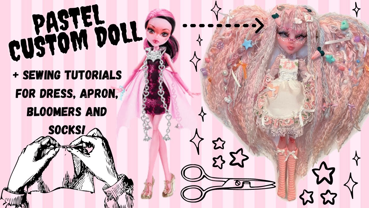 Pastel Custom Doll Making + Outfit Sewing Tutorial - YouTube