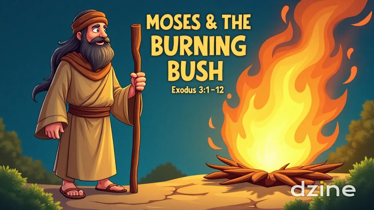Moses and the Burning 🔥 Bush (Exodus 3:1–12)💛/Bible Story📖/Animated ...