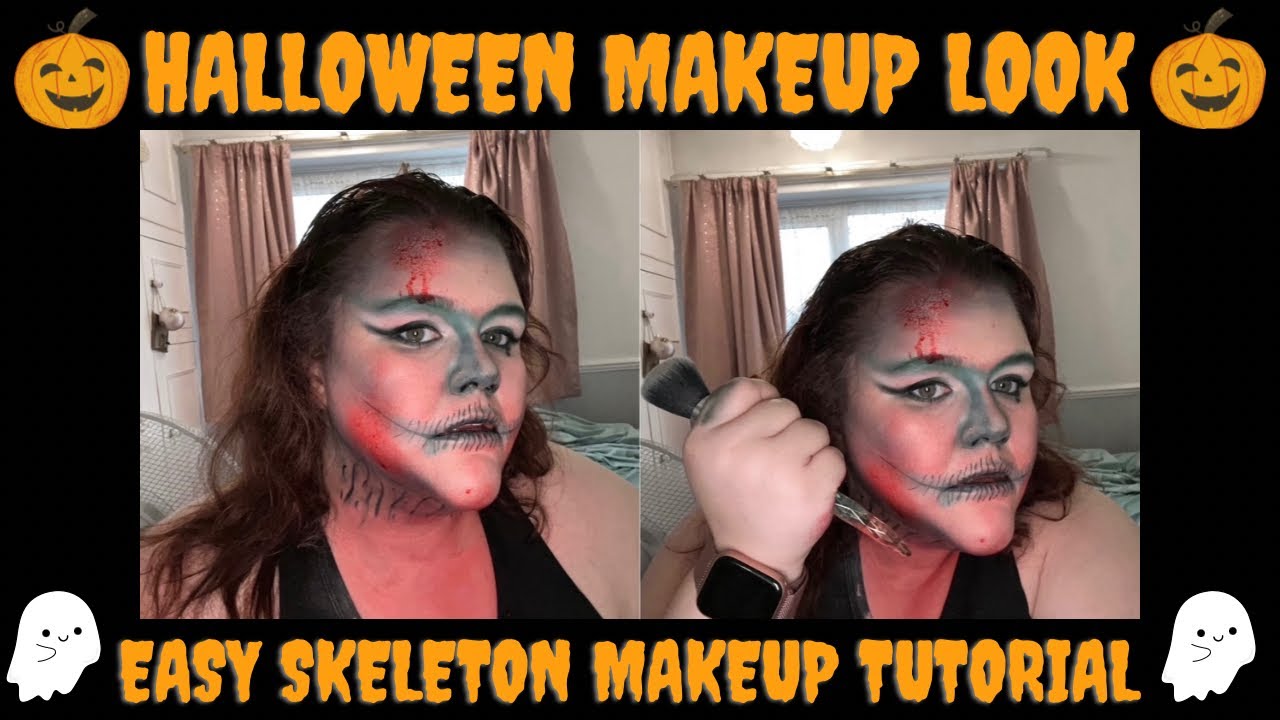 Easy Halloween Skeleton Makeup Look 🎃 #trending #halloween # ...
