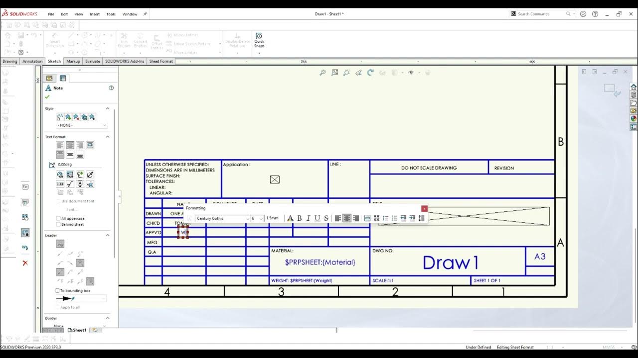 Tutorial membuat Template Etiket di Solidwork - YouTube