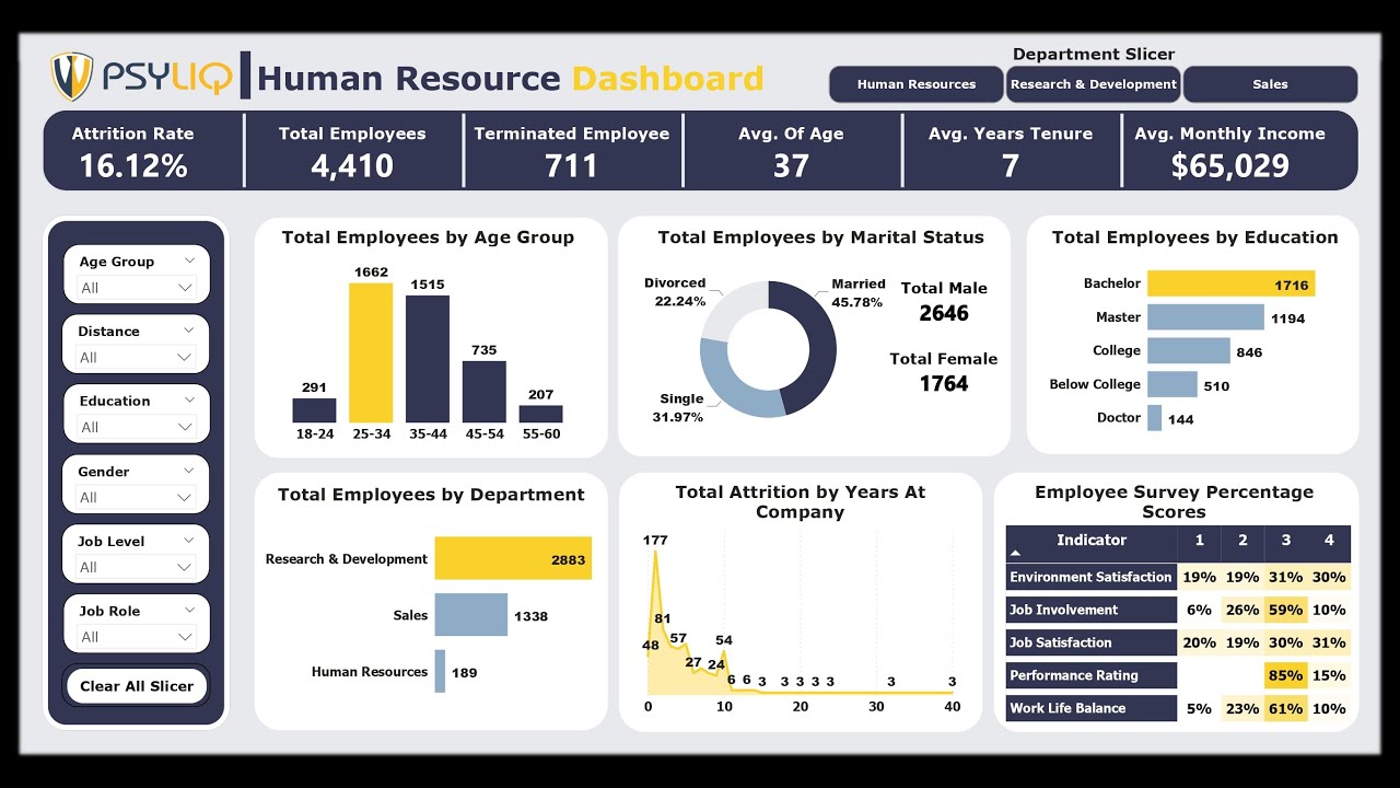 Human Resource Dashboard Using Power BI - YouTube