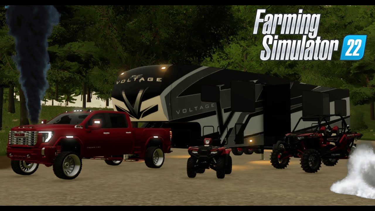 RICH REDNECK GOES CAMPING!! ($200,000 Camper) Farming Simulator 22 ...