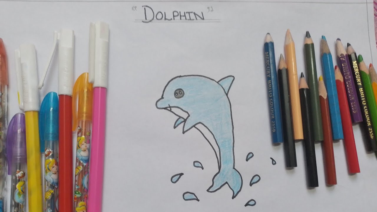 How to draw Easy Dolphin // dolphin drawing // very Easy drawing - YouTube