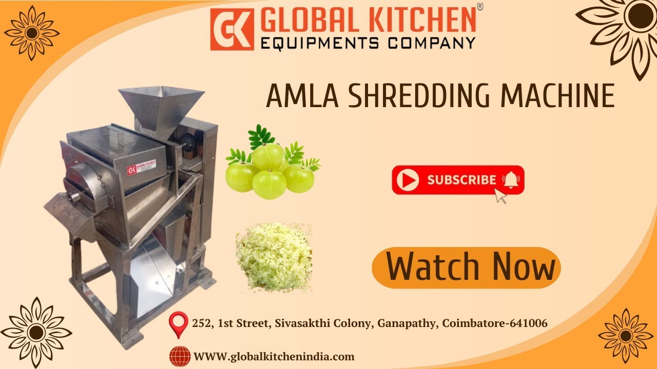 Amla Shredding Machine by- GLOBAL KITCHEN EQUIPMENTS Company - YouTube