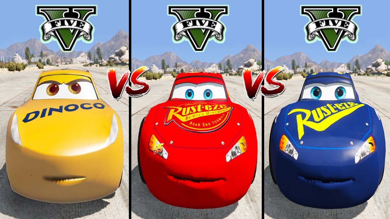 Fabulous Lightning McQueen VS Cruz Ramirez VS Lightning McQueen in GTA ...