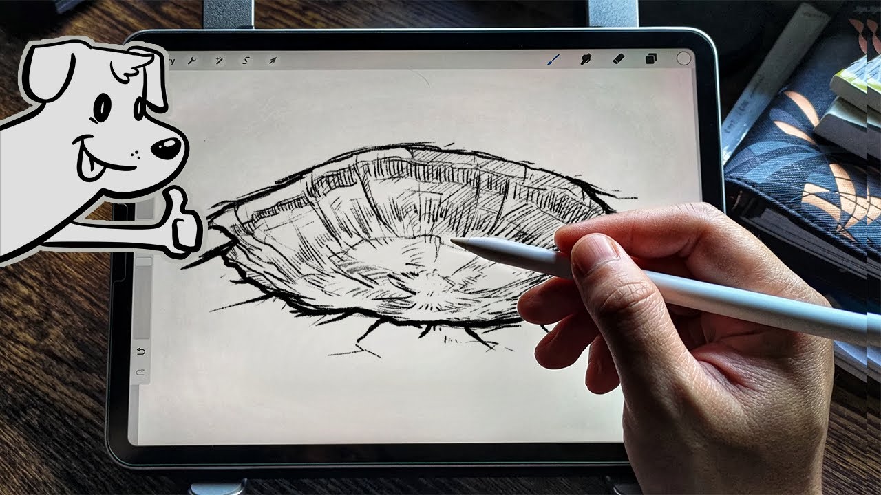 How to draw meteor crater - Easy Drawing Tutorial - YouTube