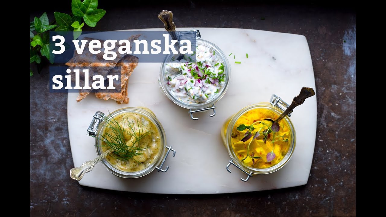 3 sorters vegansk sill på aubergine - YouTube