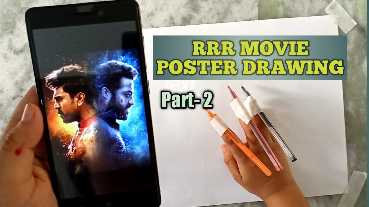 Rrr Movie Poster Drawing || Ram Charan and NTR Drawing || Scribble Art ...