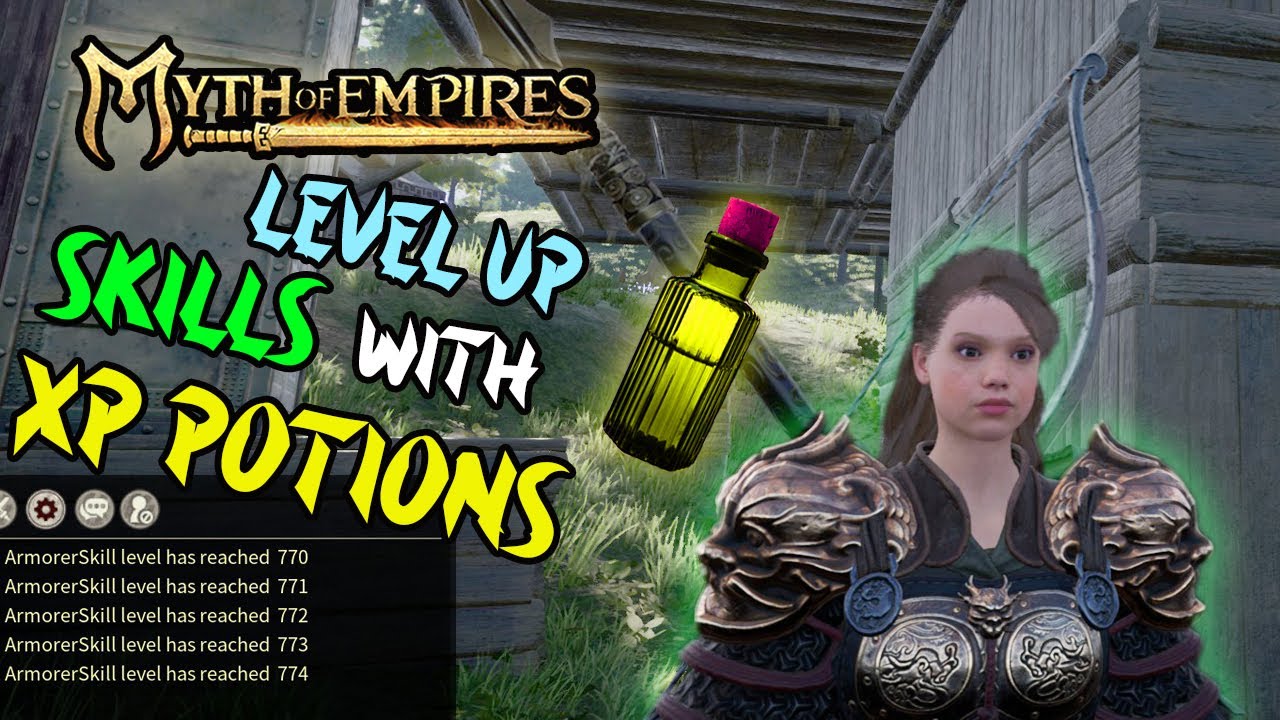 Myth of Empires how to train anything with craftable XP potions - YouTube