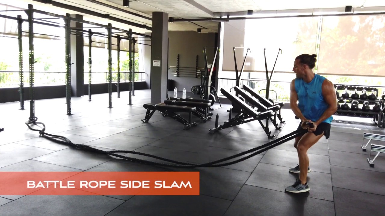 Battle Rope: Side Slam | Battling Rope Exercises | HIIT - YouTube