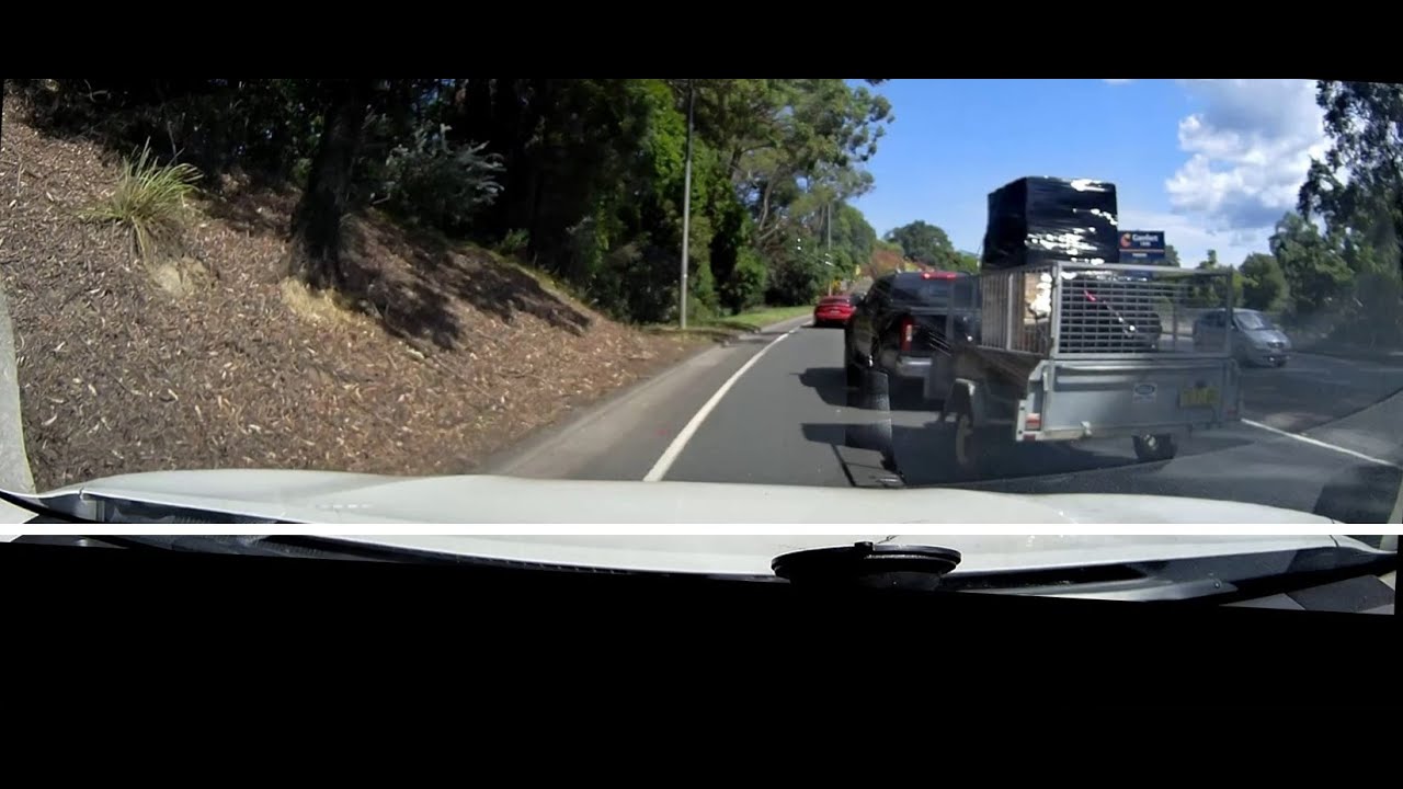 Ute and Trailer cut me off while changing lanes. - YouTube