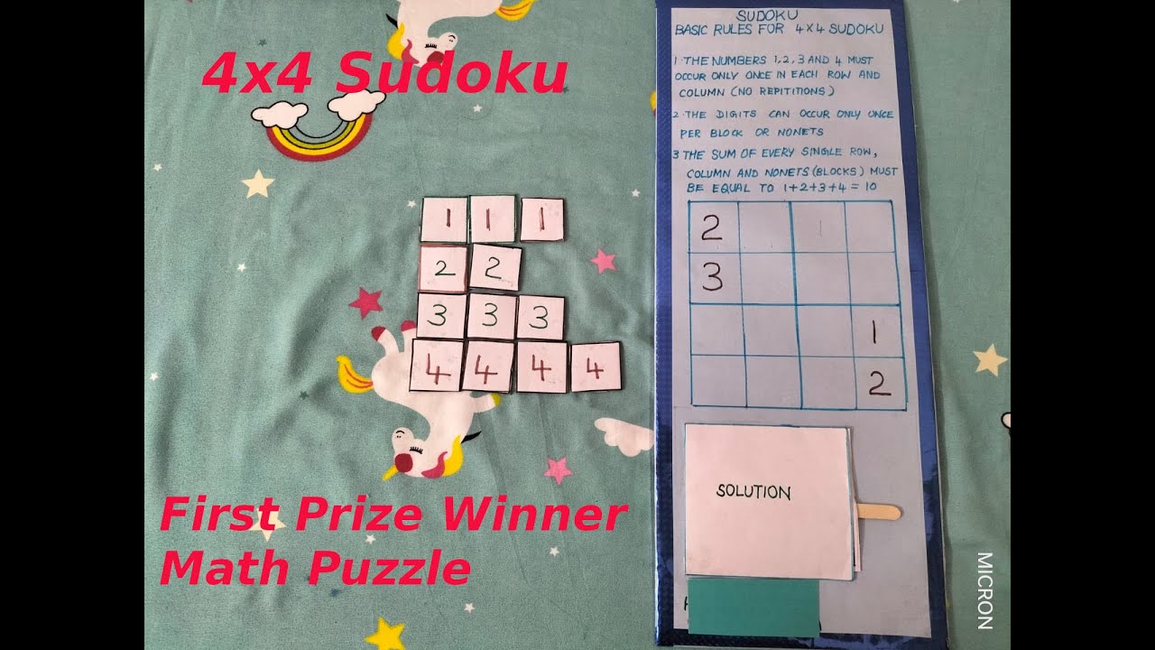 Math Puzzle For Classes 1 and 2 | School Projects | Math Fair | Sudoku ...