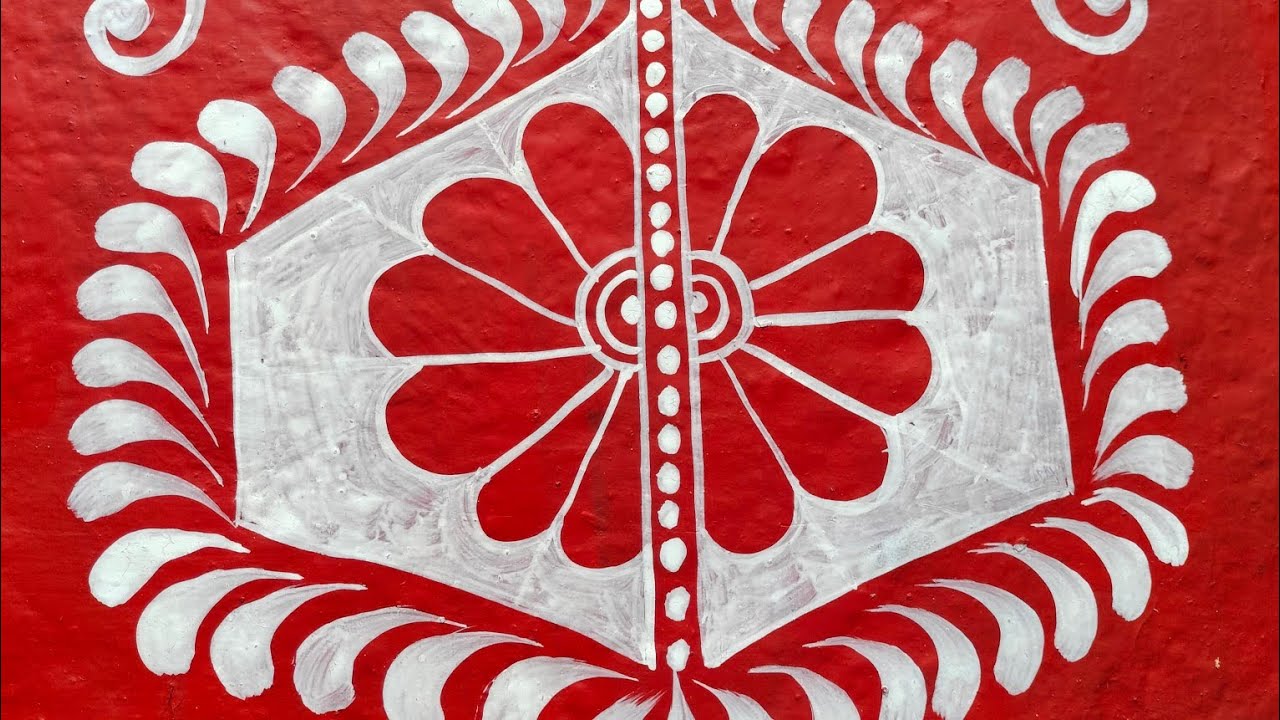 abstract kalka alpona# how to draw abstract alpona - YouTube