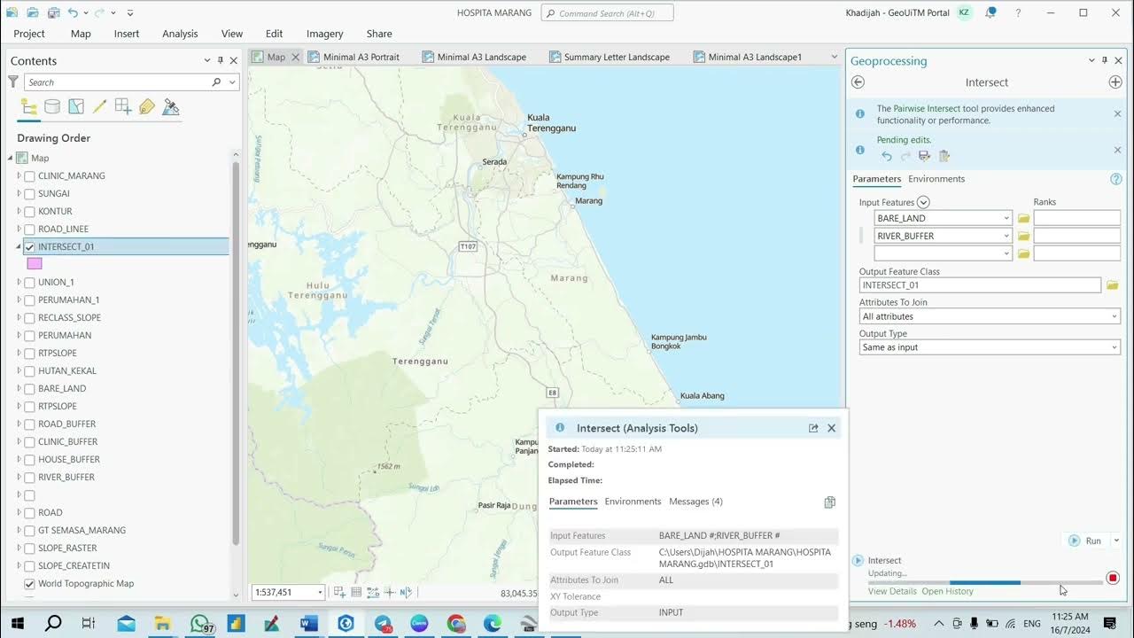 PART 4 : HOW TO PROCESSING INTERSECT USING ARCGIS PRO SOFTWARE - YouTube