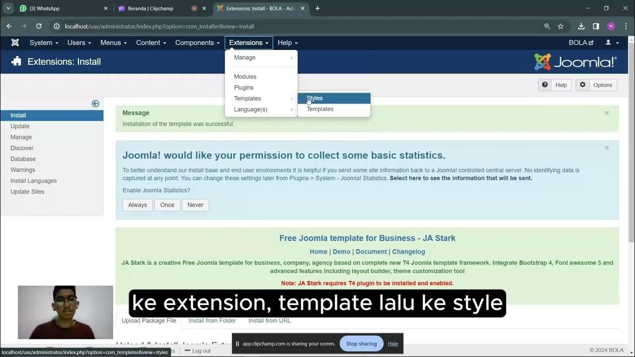 [ 3.Cara Upload Template dan Plugin pada Joomla] - YouTube